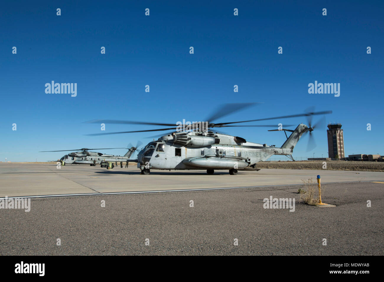 U.S. Marines with Marine Heavy Helicopter Squadron (HMH) 461 board a CH ...