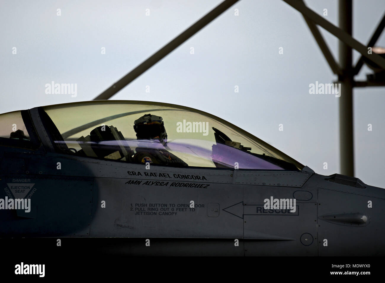 U.S. Air Force Capt. David Gill, 79th Fighter Squadron pilot, lands his ...