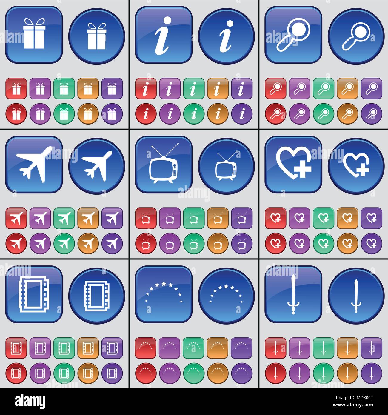 Gift, Information, Magnifying glass, Airplane, Retro TV, Heart ...