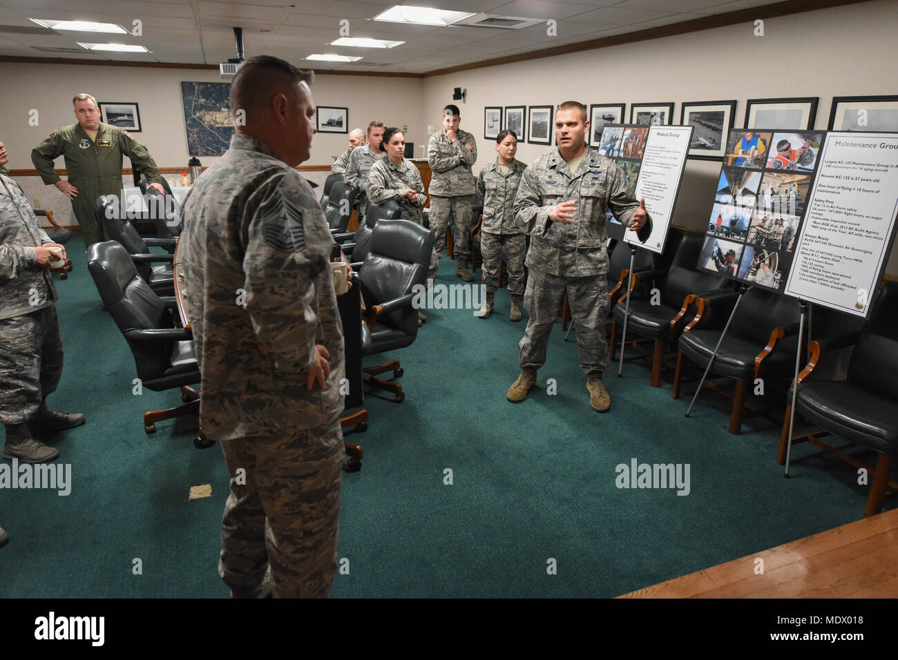 U.S. Air Force Command Chief Master Sgt. Richard King, left, with the ...