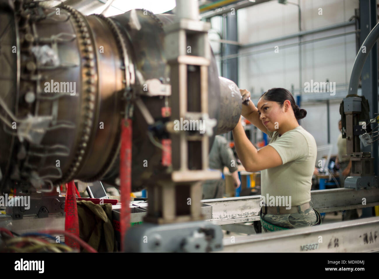 An Airman assigned to the 48th Component Maintenance Squadron assembles ...