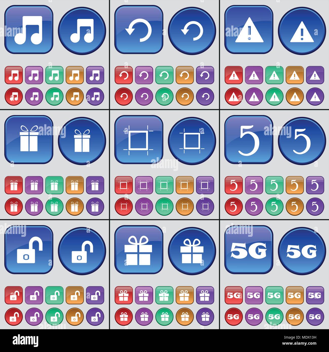 Note, Reload, Warning, Gift, Frame, Five, Lock, Gift, 5G. A large set ...