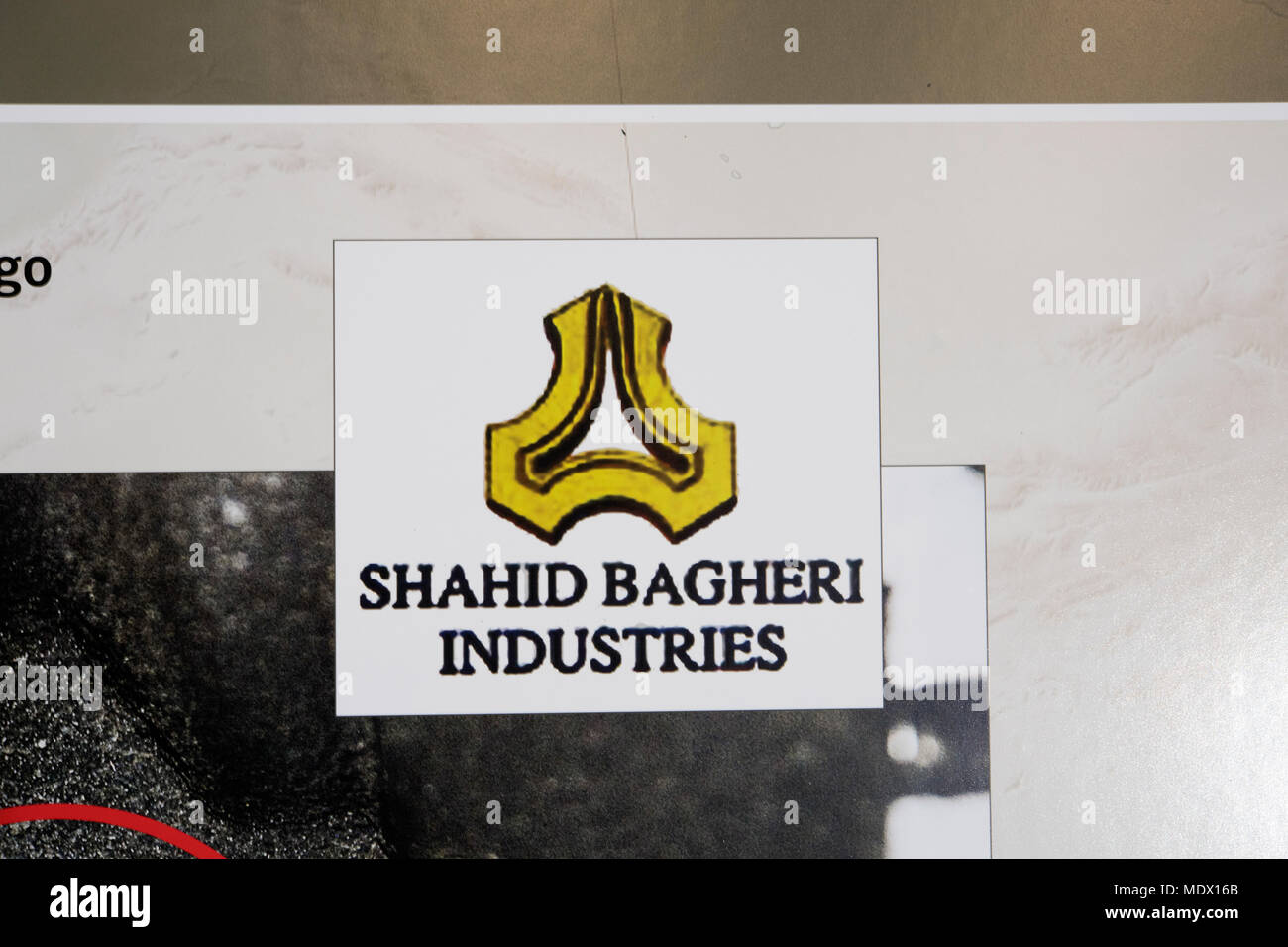 A sign shows the Iranian state-owned and operated Shahid Bagheri ...