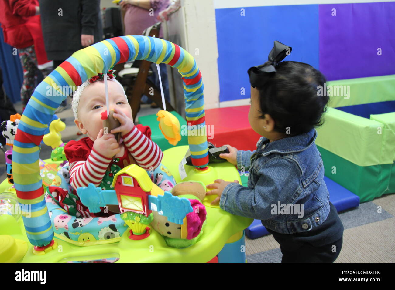 Fort McCoy Family members play during the Dec. 12, 2017, “Connect the ...