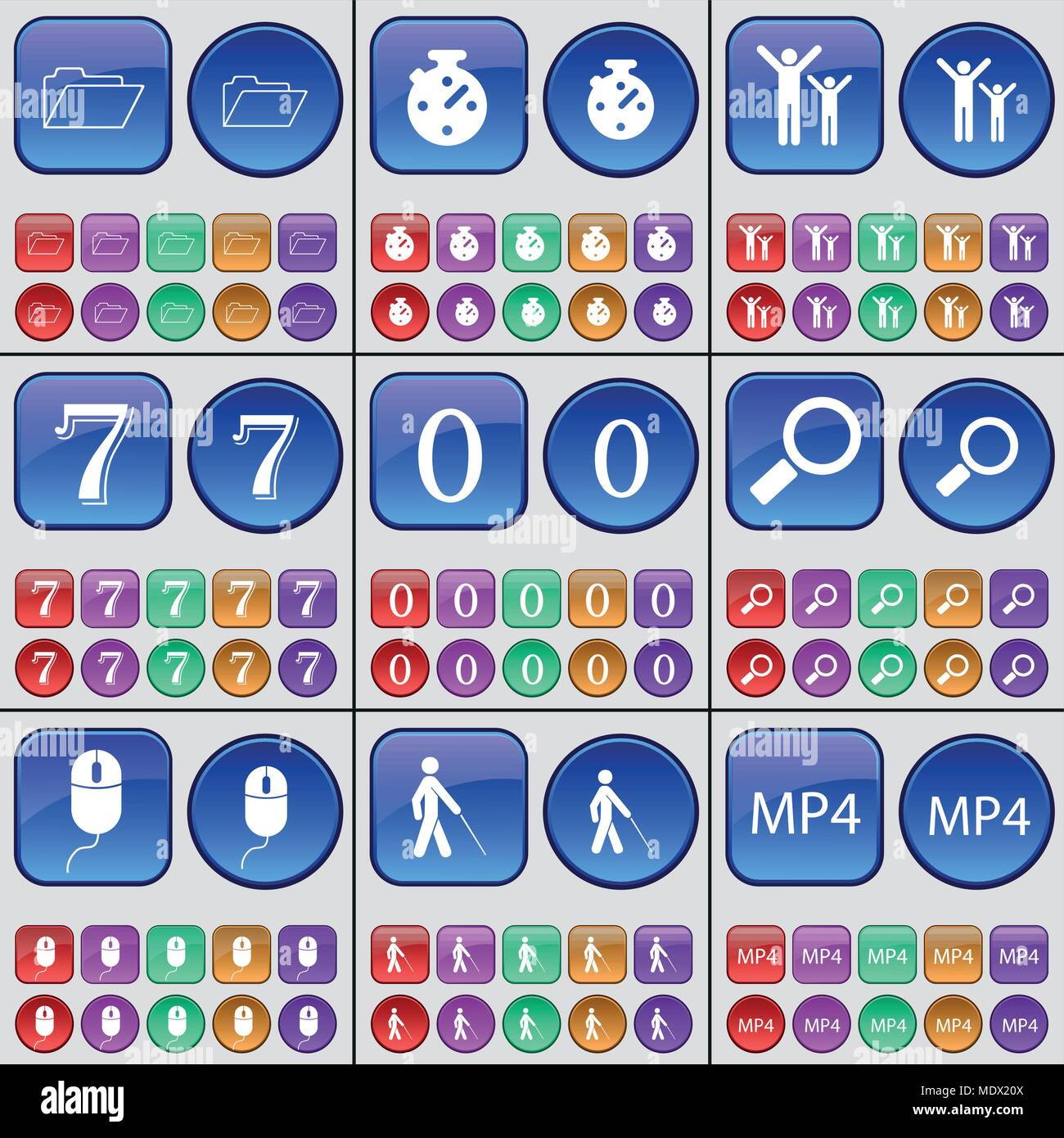 Folder, Stopwatch, Family, Seven, Zero, Magnifying glass, Mouse ...