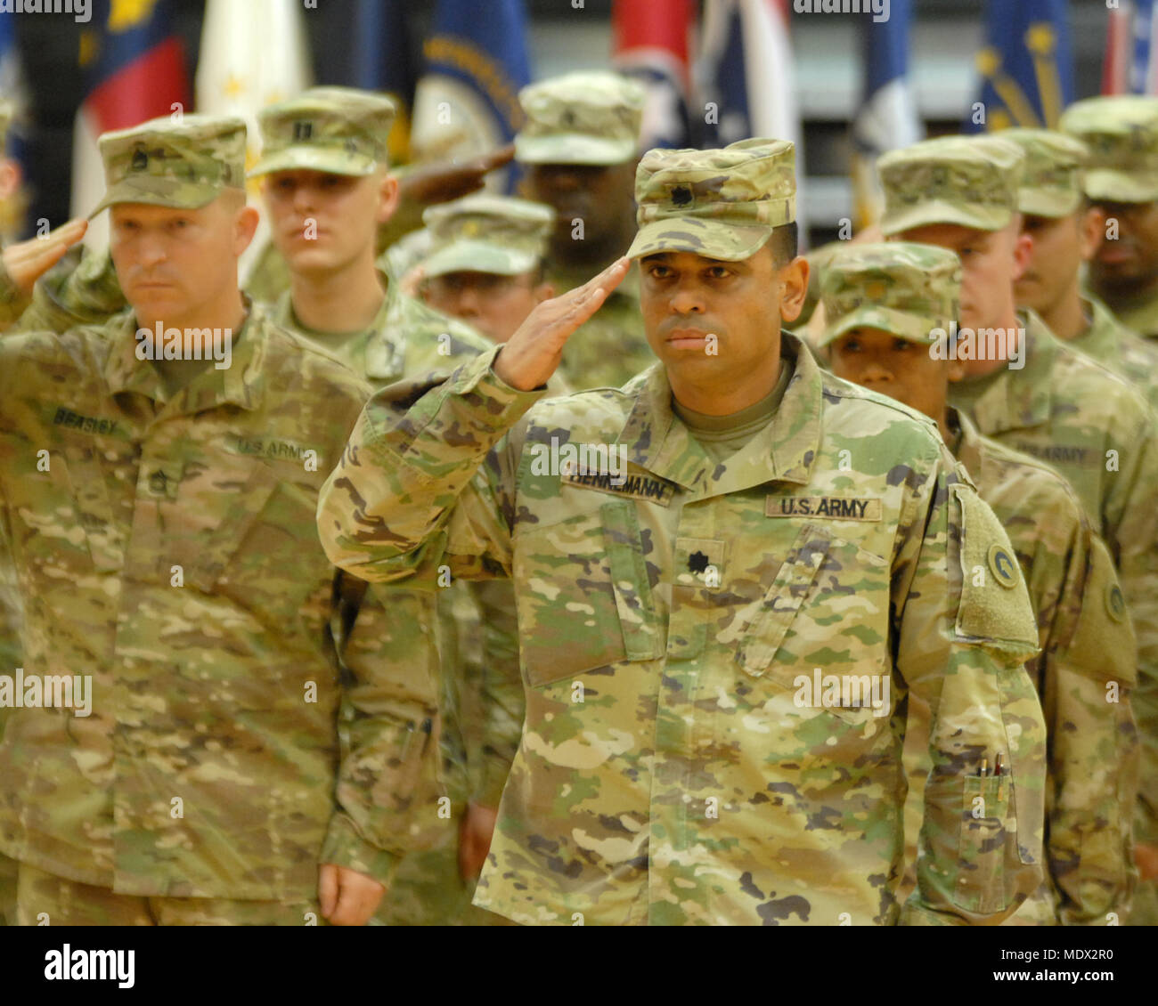 FORT KNOX, Ky - 1st Theater Sustainment Command Soldiers salute during ...