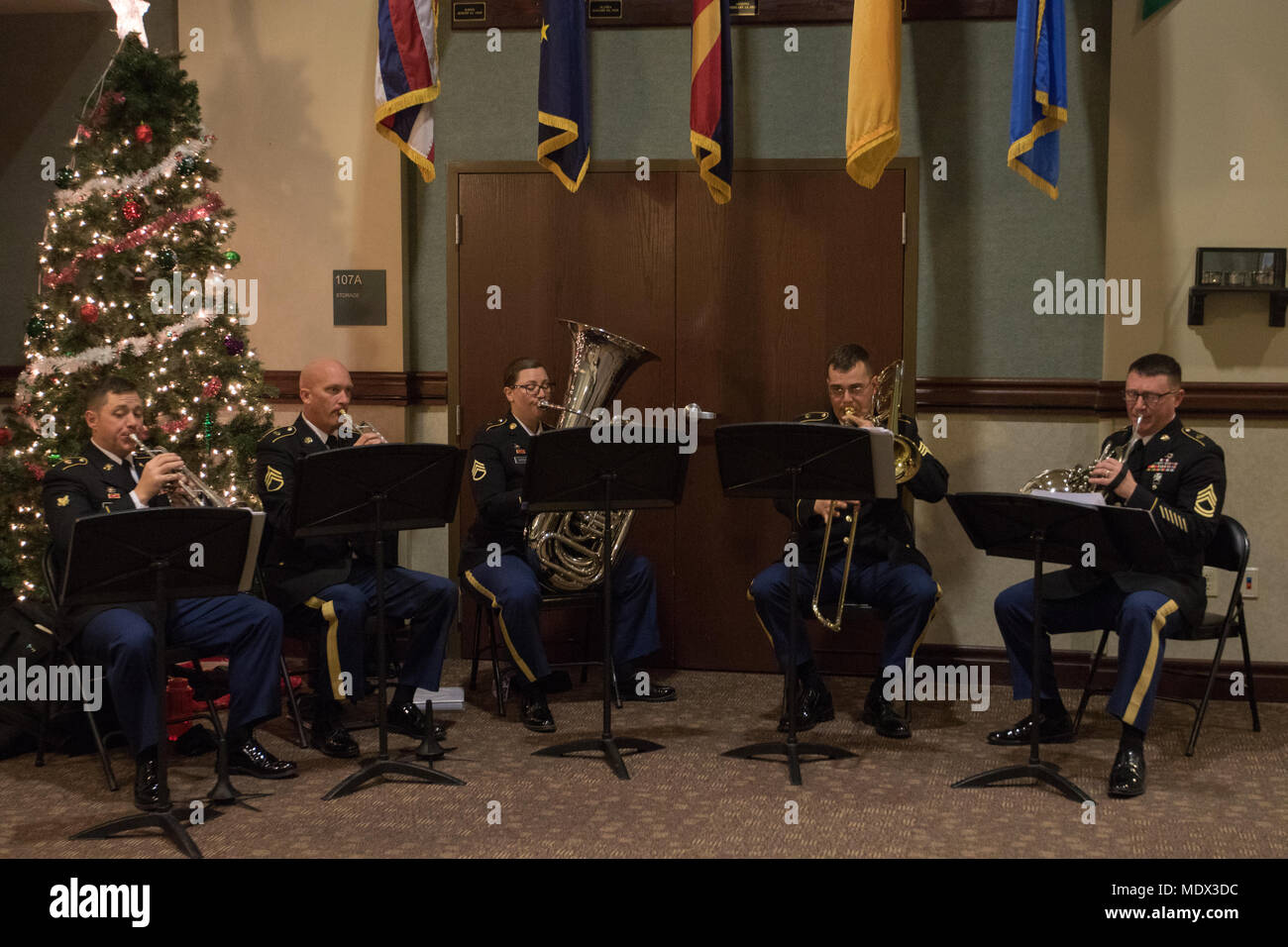 The 4th Infantry Division Band performs during the promotion ceremony ...