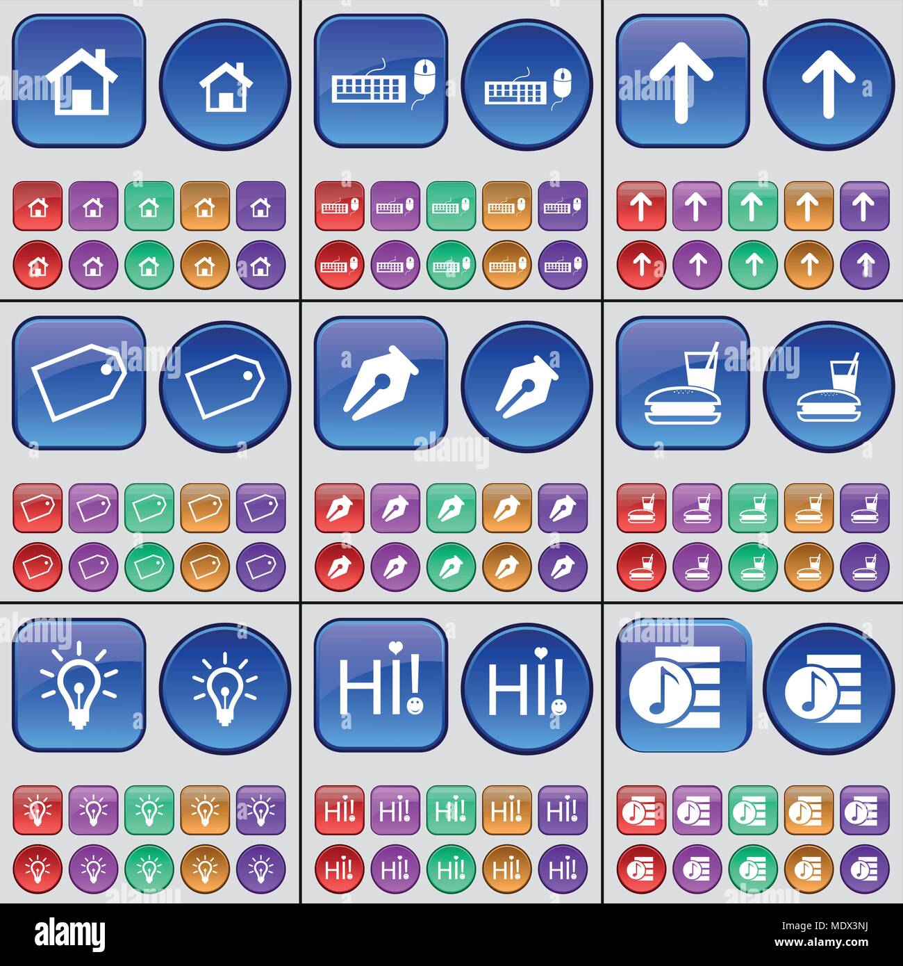 House, Keyboard, Arrow up, Tag, Ink pen, Fastfood, Light bulb, Hi ...