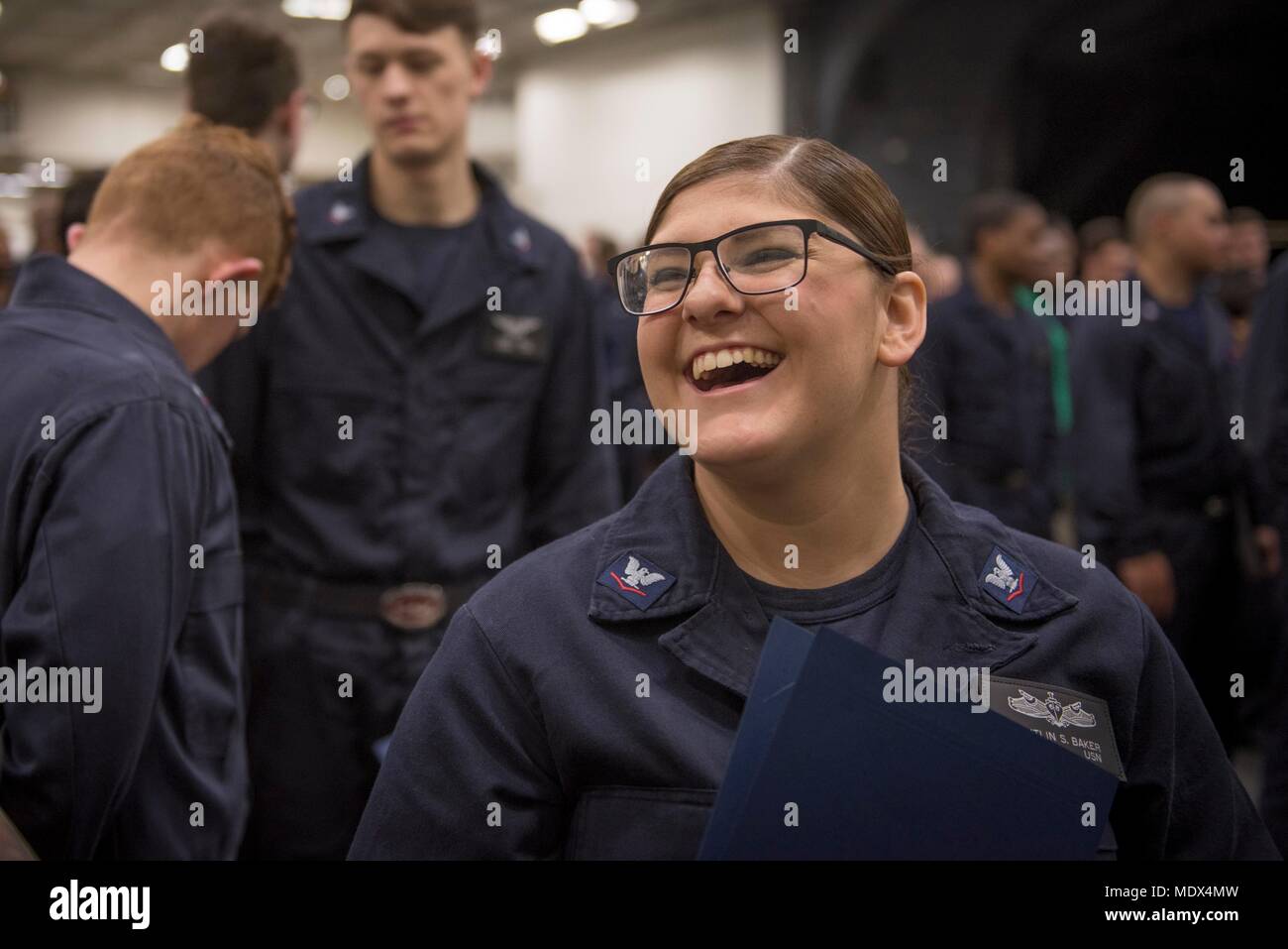 171213-N-SO730-038 ATLANTIC OCEAN (Dec. 13, 2017) Logistics Specialist ...
