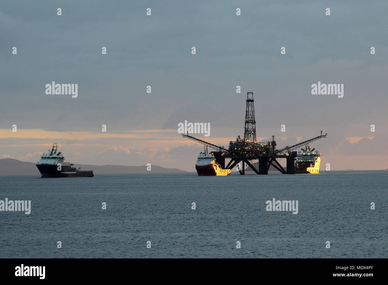 Buchan Alpha oil rig coming into to Lerwick Shetland for ...