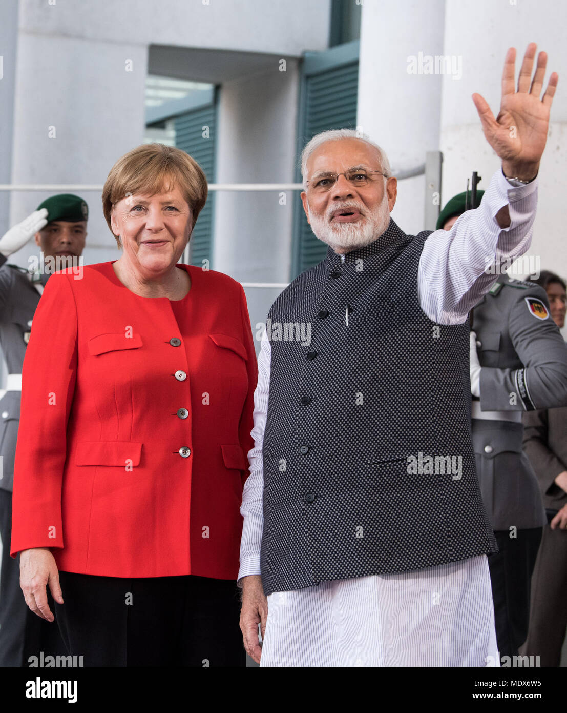 20 April 2018, Germany, Berlin: German Chancellor Angela Merkel (CDU ...