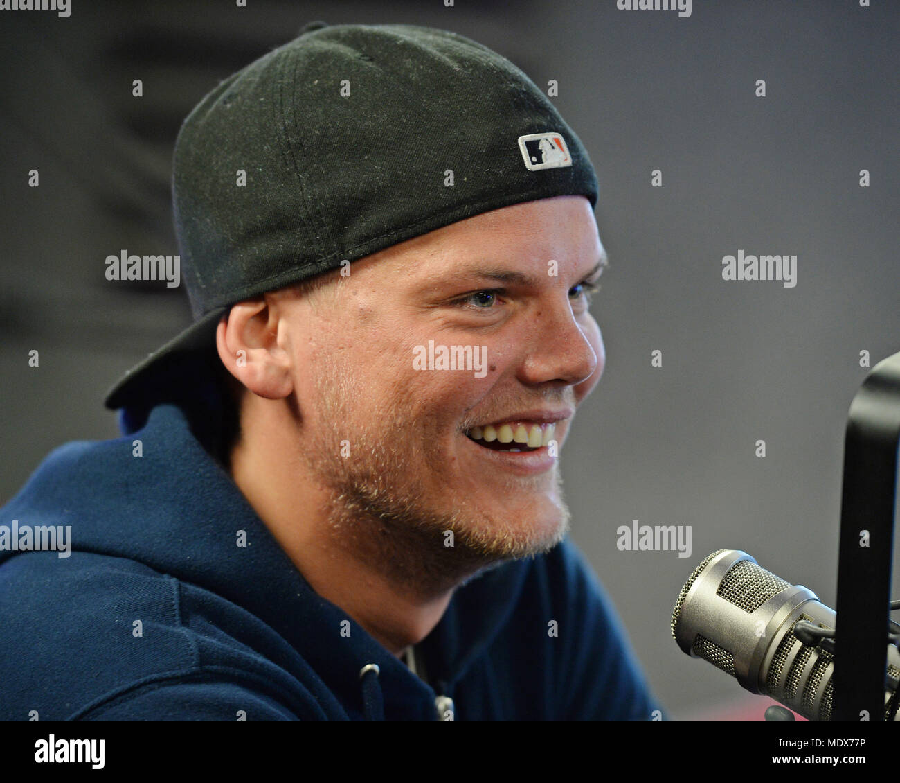 Avicii poses for a portrait at radio station y 100 hi-res stock ...