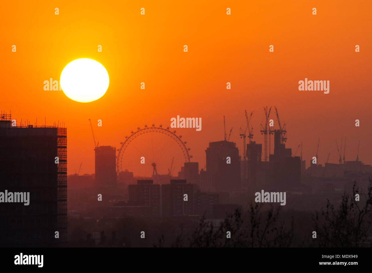 Beautiful sunset in London, UK Stock Photo - Alamy