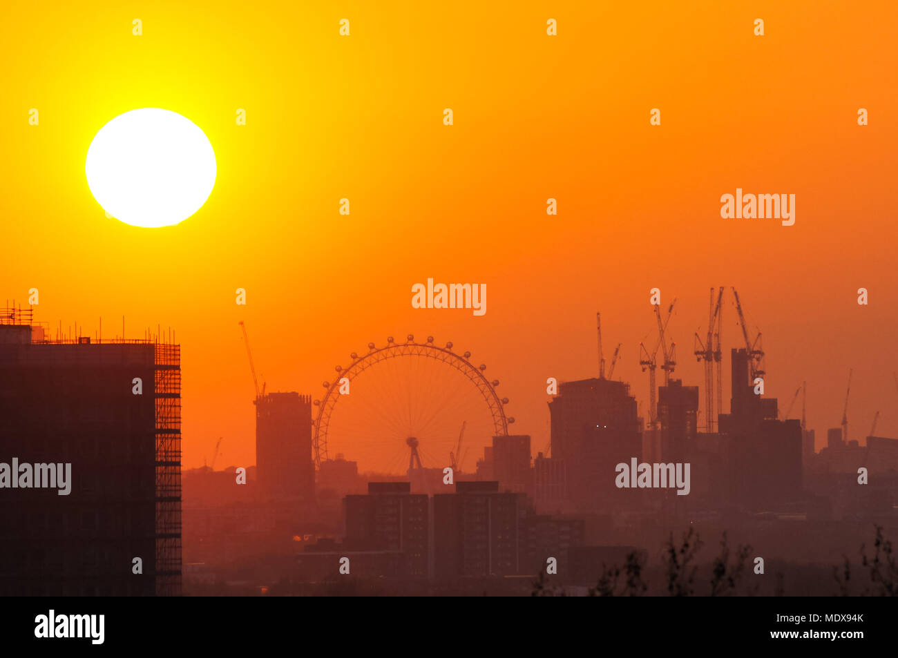 Beautiful sunset in London, UK Stock Photo - Alamy