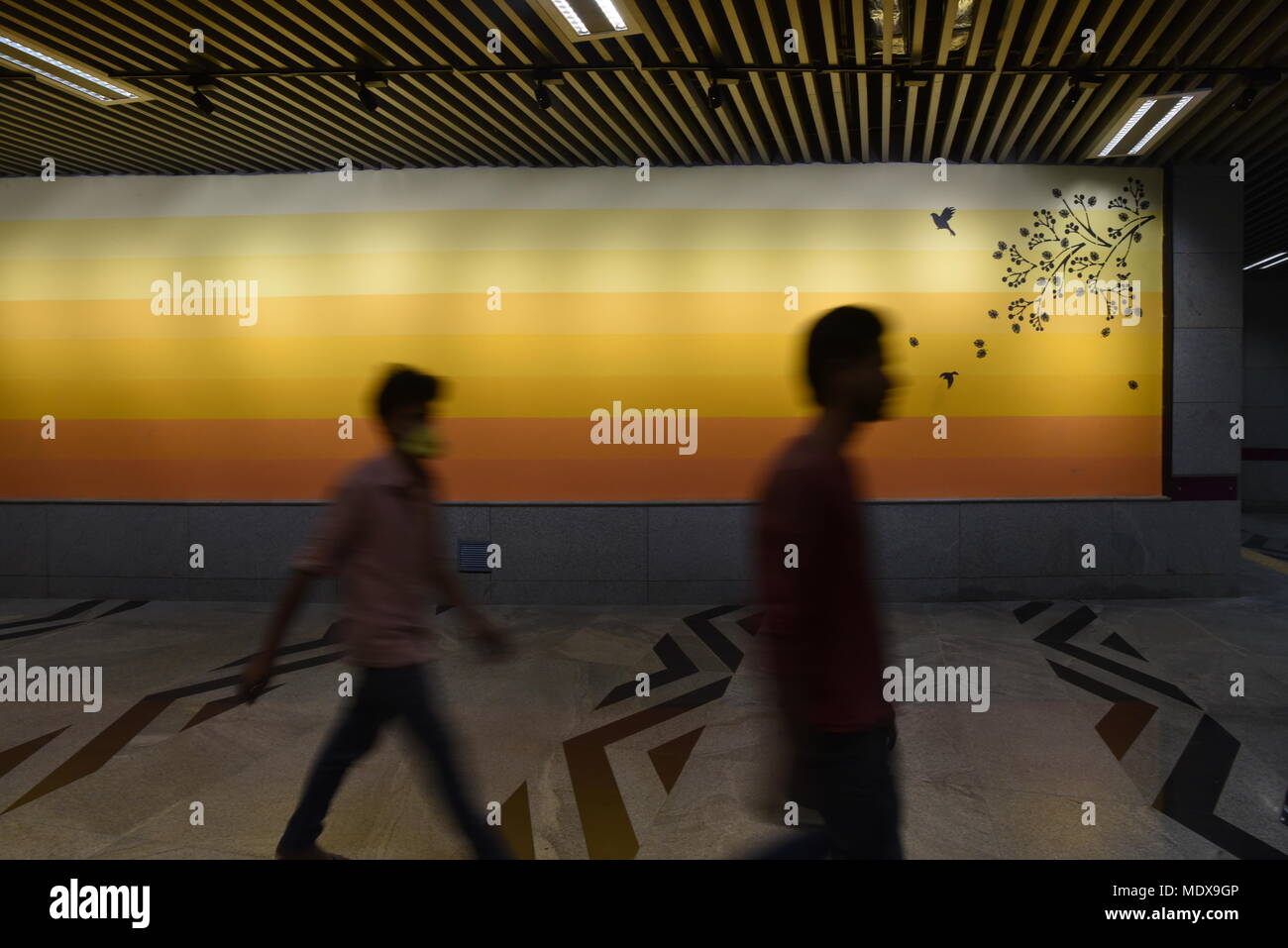 New Delhi, India. 20th April, 2018. An artwork can be seen at the Palam ...