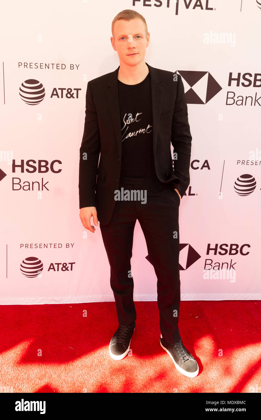New York, USA. 20th April, 2018. Patrick Gibson attends premiere of In ...