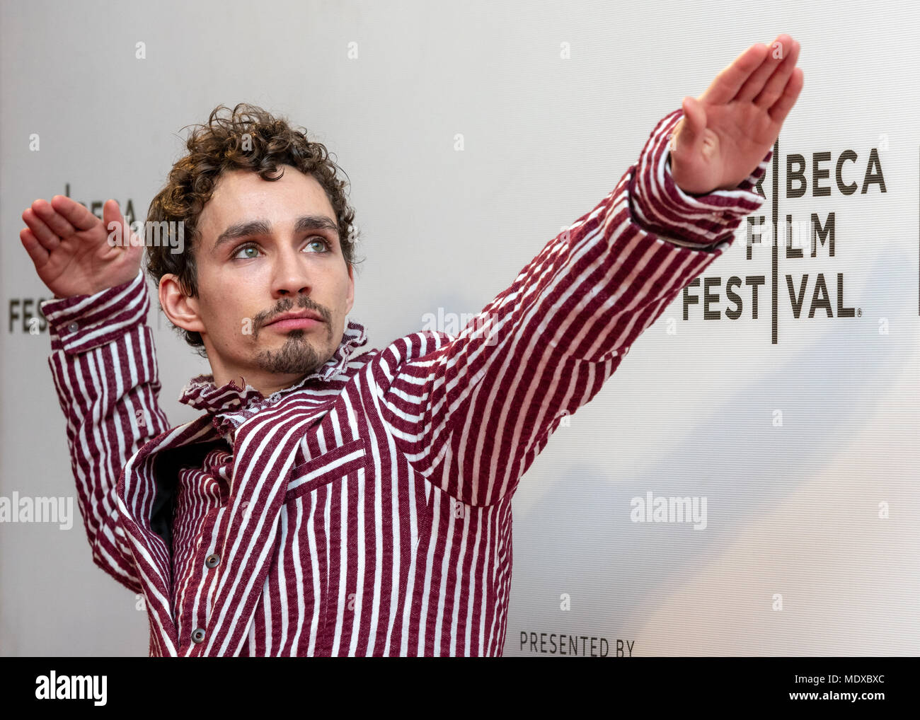New York, USA, 20 April 2018. Actor Robert Sheehan poses as he attends ...