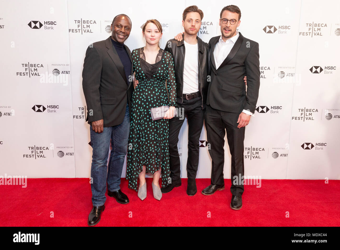 New York, USA. 20th April, 2018. Cyrill Nri, Liv Hill, James Gardner ...