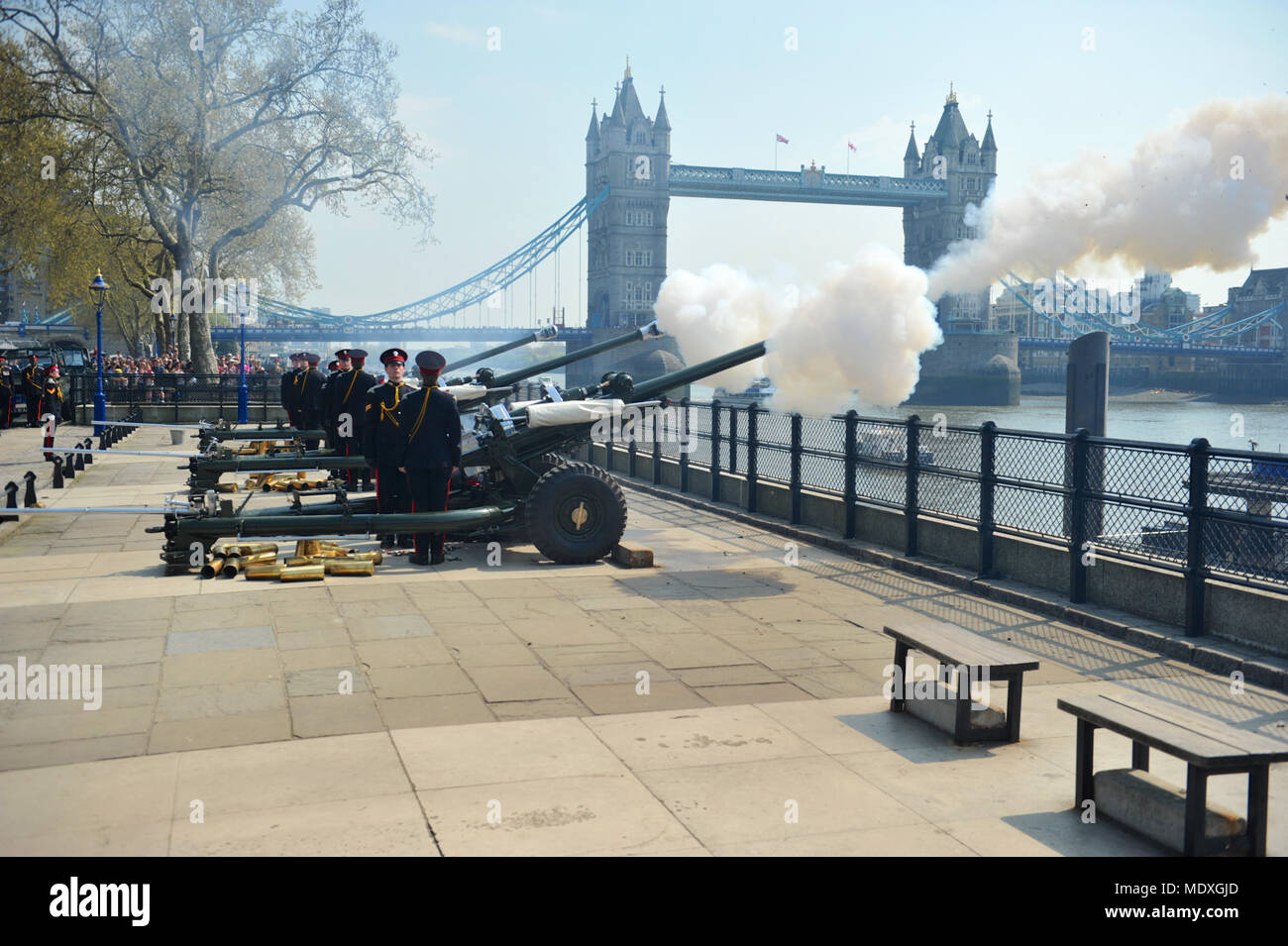 London, UK. 21st April 2018. Soldiers of The Honourable Artillery ...