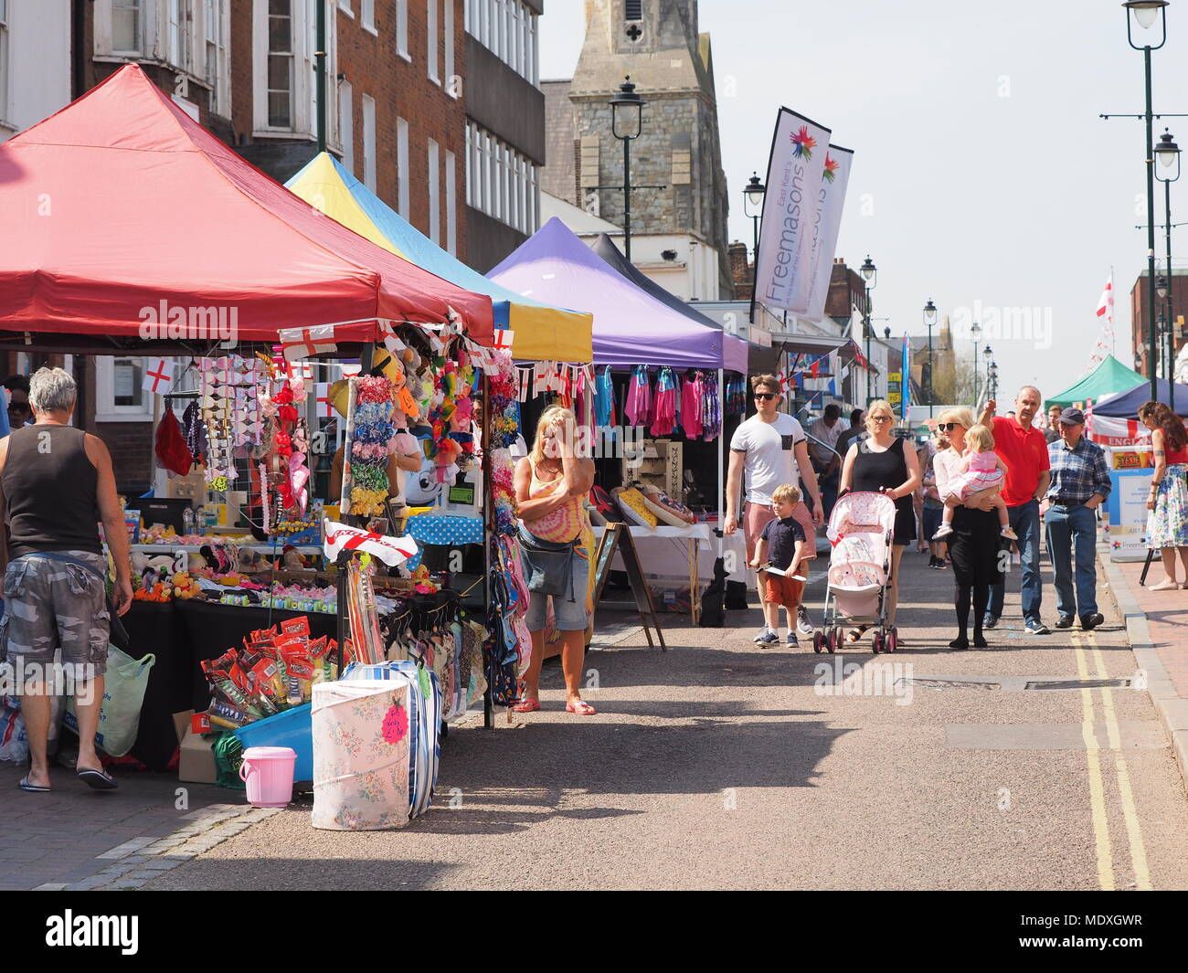 Sittingbourne, Kent, UK. 21st April, 2018. Sittingbourne High Street ...