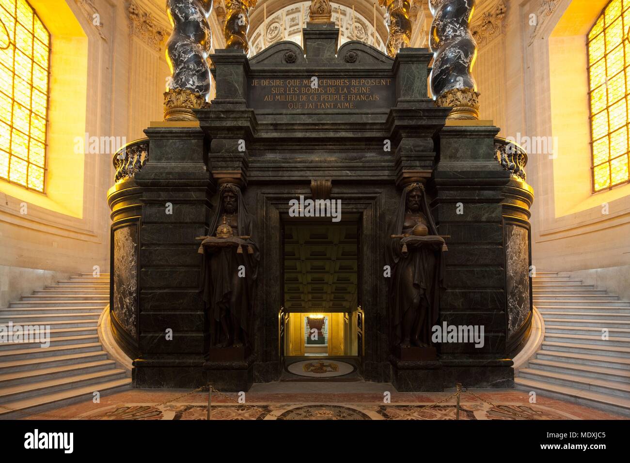 Paris, Dome des Invalides, tomb of Napoleon I, grave, crypt entrance ...