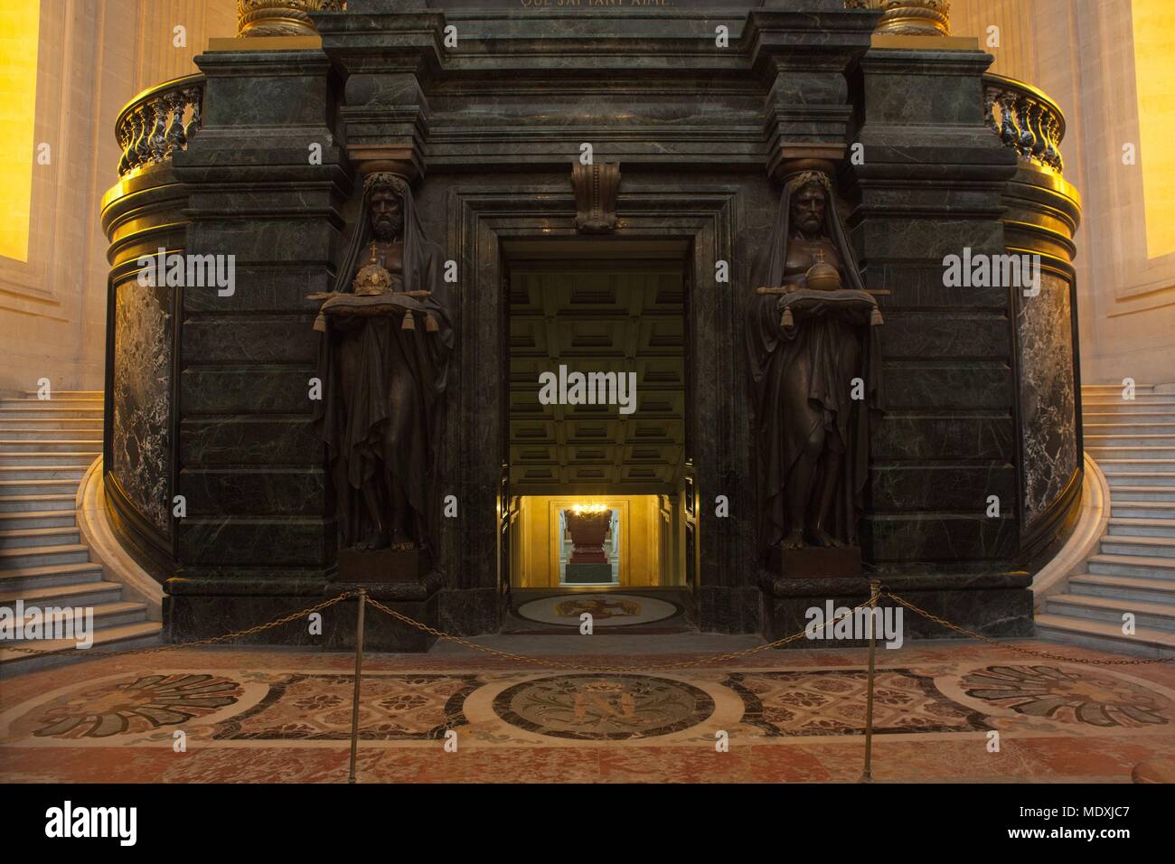 Paris, Dome des Invalides, tomb of Napoleon I, grave, crypt entrance ...