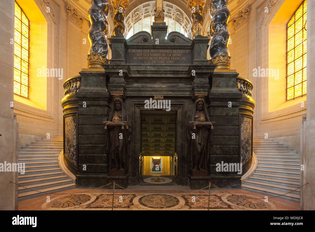 Paris, Dome des Invalides, tomb of Napoleon I, grave, crypt entrance ...