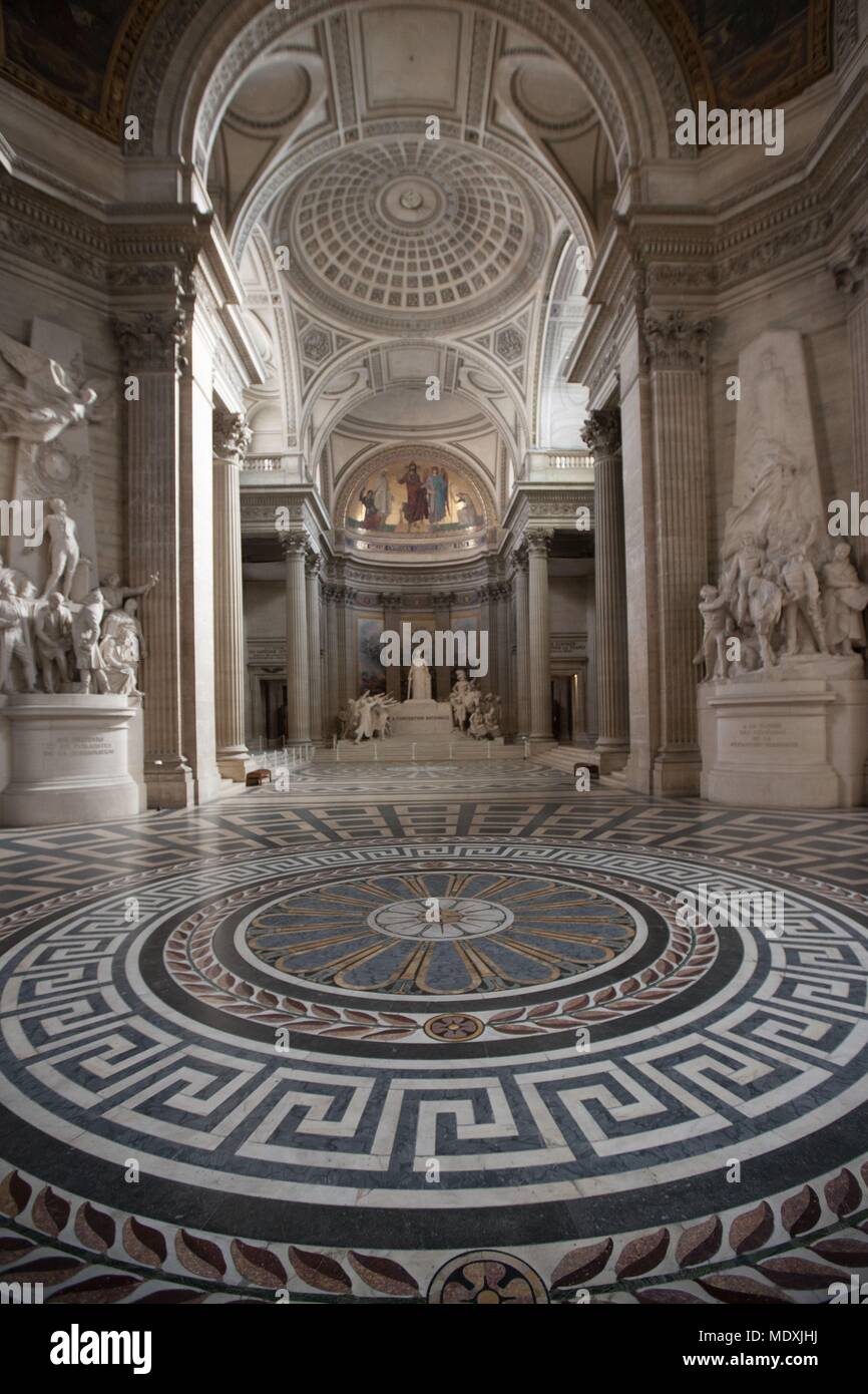 Paris, place du Pantheon, Pantheon, pavement, marble Stock Photo - Alamy