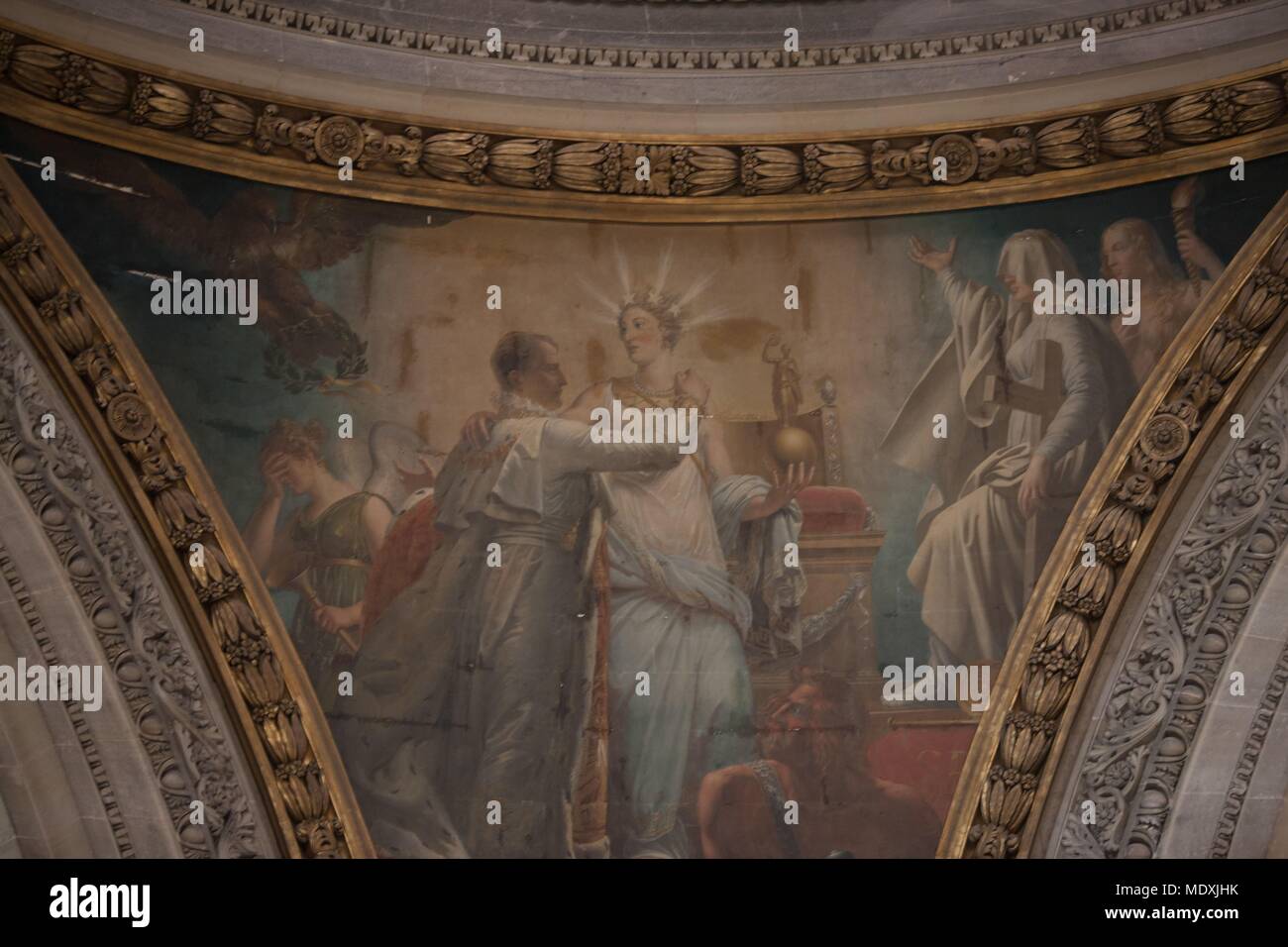Paris, place du Pantheon, Pantheon, paintings on the dome tympanum ... Paris, place du Pantheon, Pantheon, paintings on the dome tympanum ...