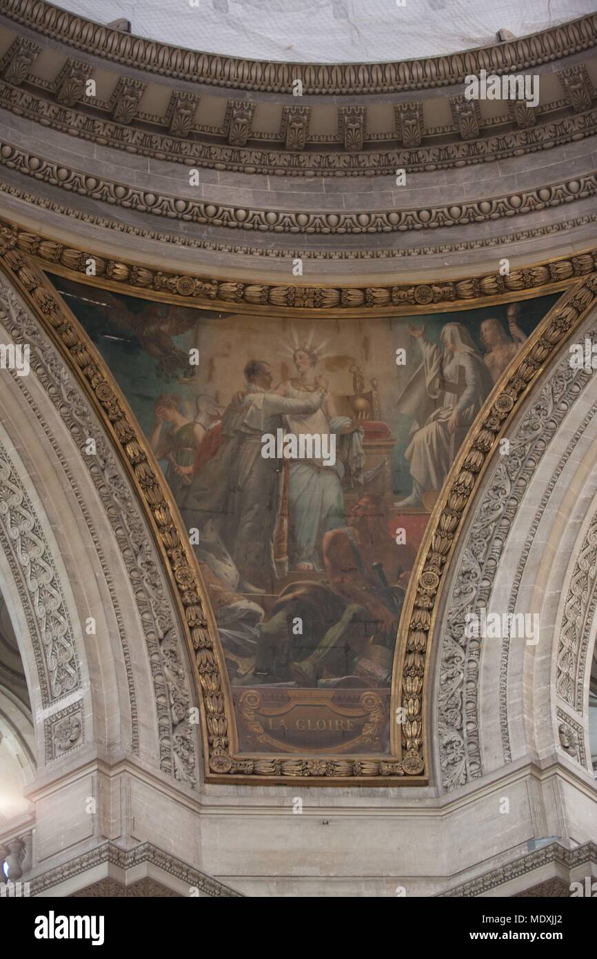 Paris, place du Pantheon, Pantheon, paintings on the dome tympanum ... Paris, place du Pantheon, Pantheon, paintings on the dome tympanum ...