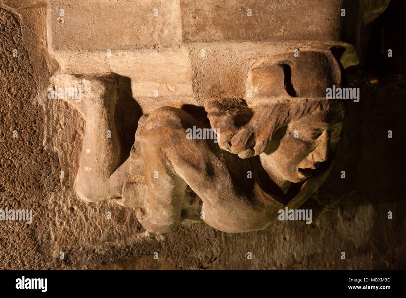 Paris, Rue Saint Martin, Church Saint Merri, crypt, capitals, vaults ...