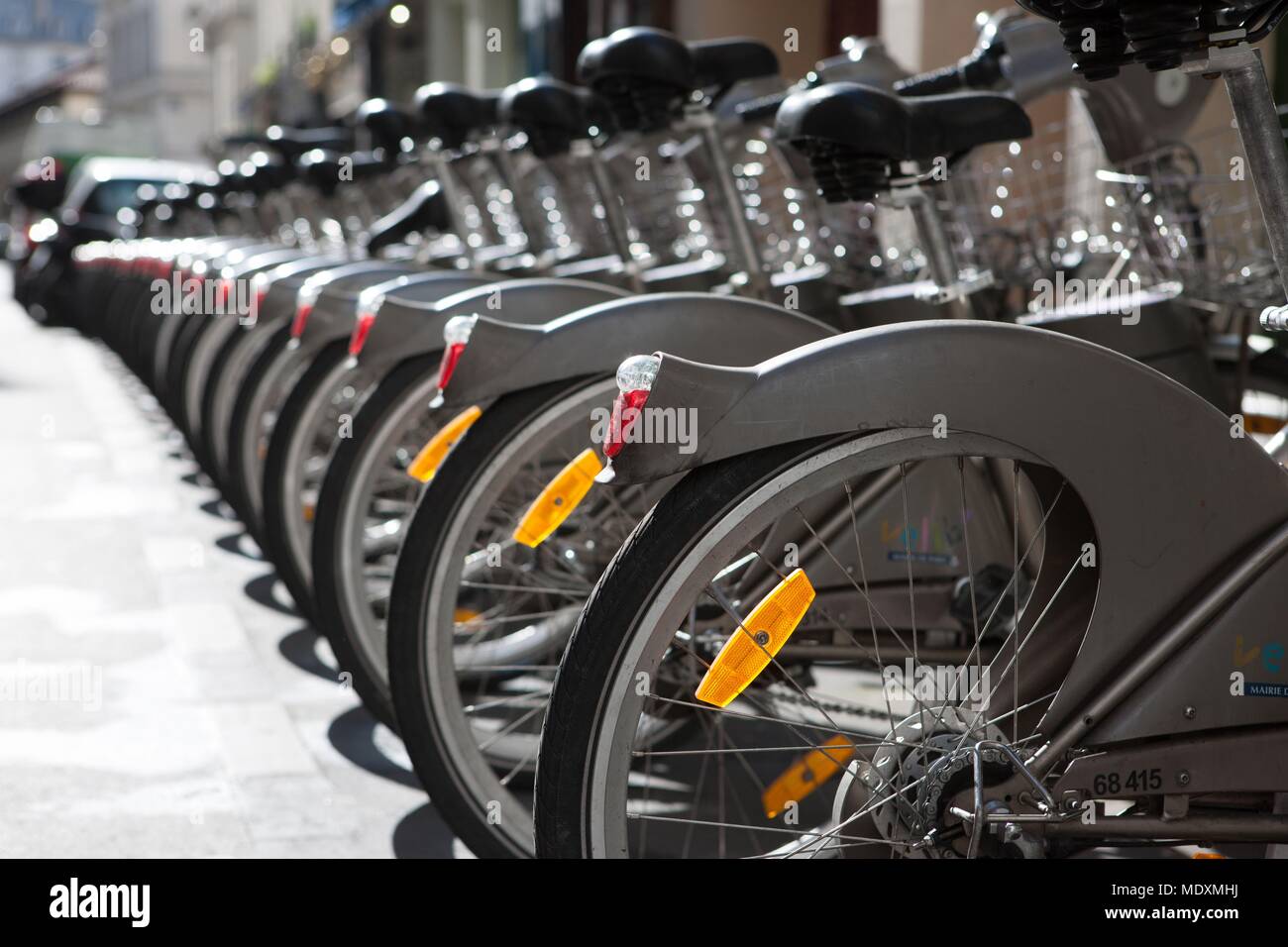 Paris, Rue Saint Sulpice, detail of a Velib station Stock Photo - Alamy