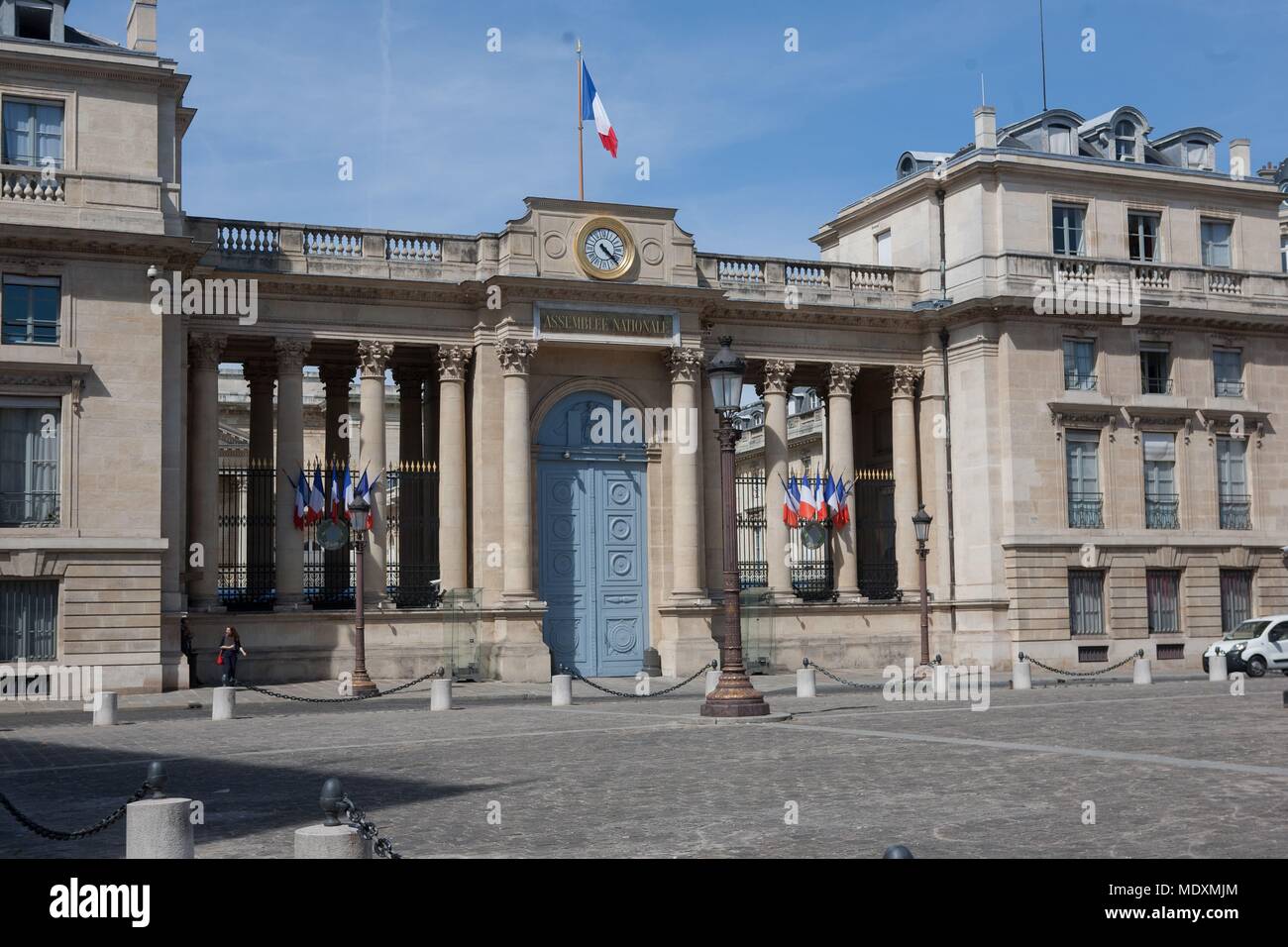 Paris, Place of the Palais Bourbon, Assemblée Nationale, gate, columns ...
