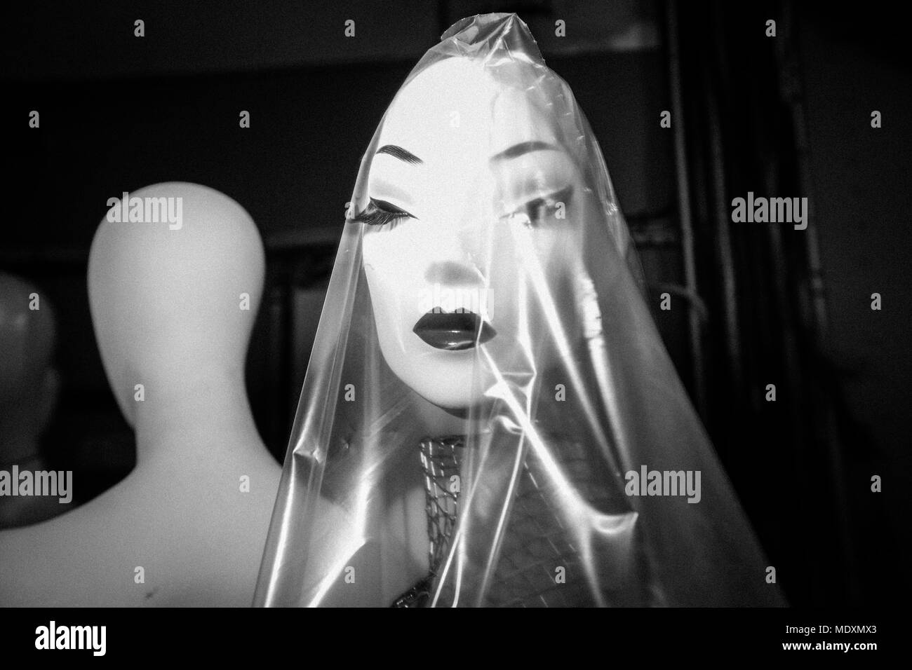 Paris, boulevard Haussmann, roof of the Printemps mall, during the ...