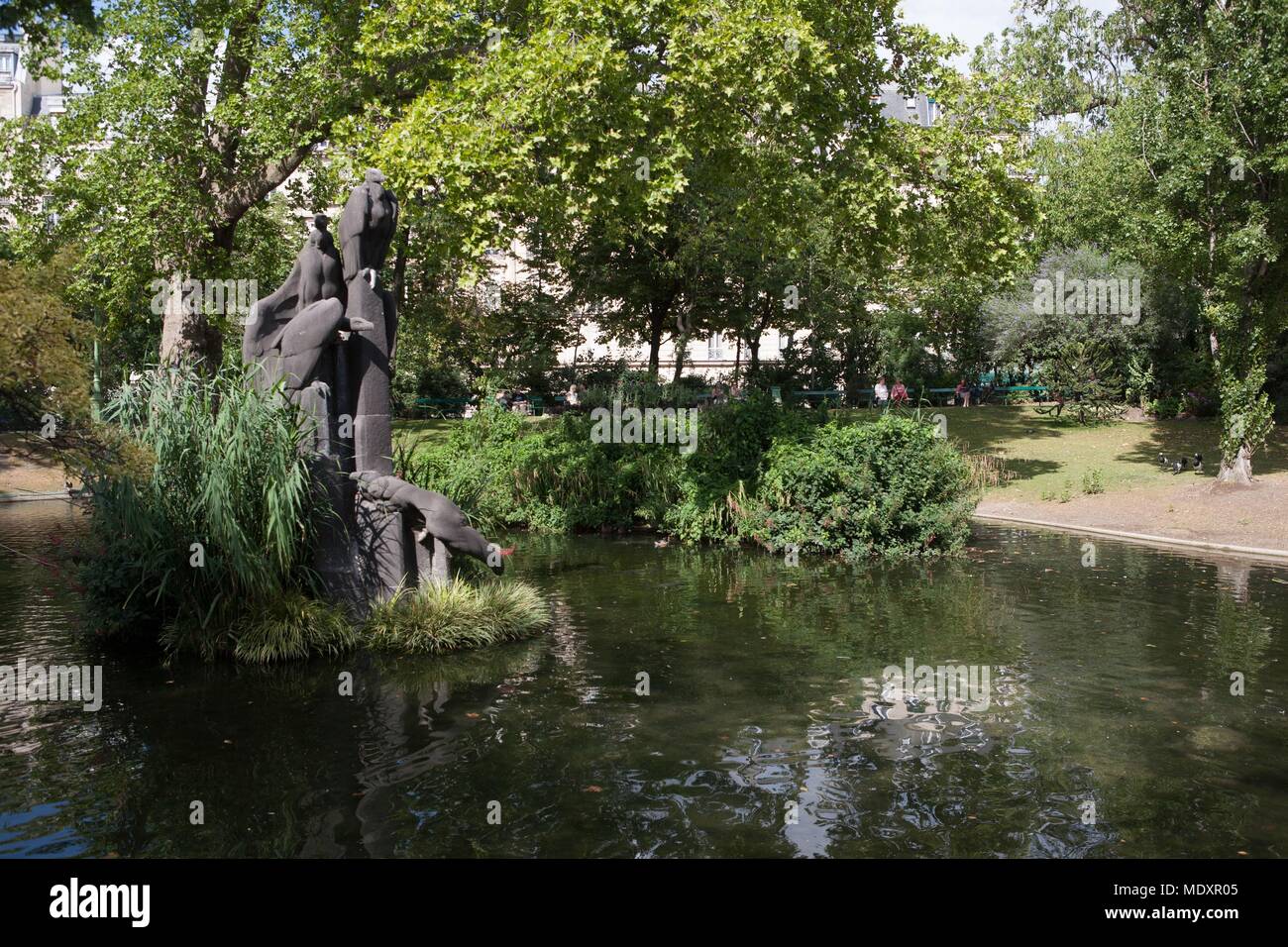 Paris,square des batignolles Stock Photo - Alamy