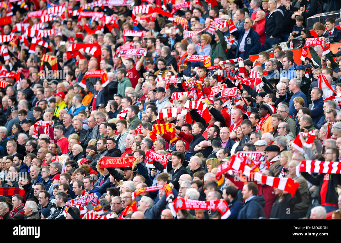 Liverpool fans in the stands Stock Photo - Alamy
