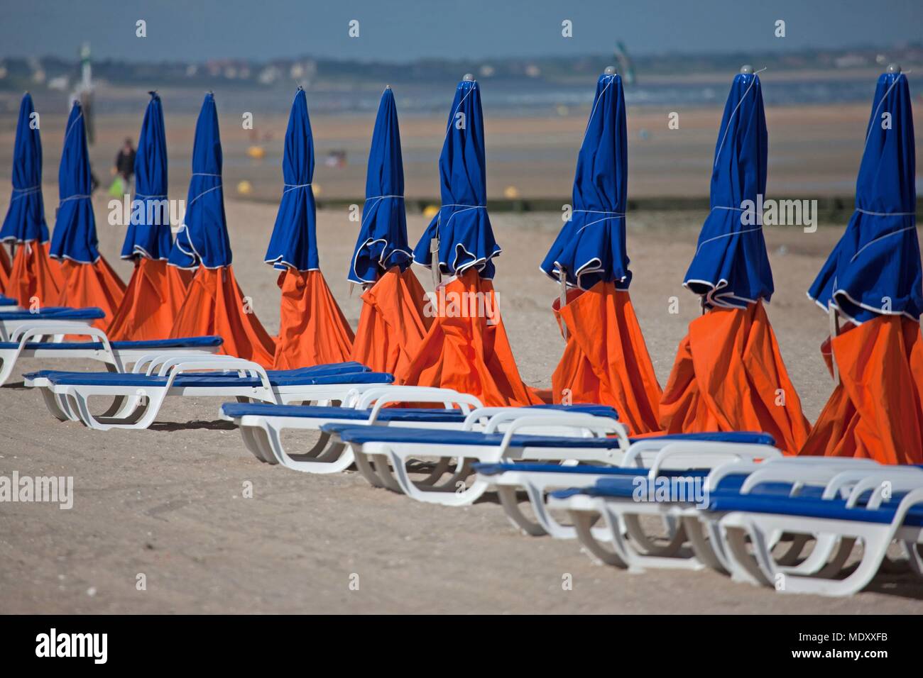 France, Lower Normandy, Calvados, Côte Fleurie, houlgate, beach ...