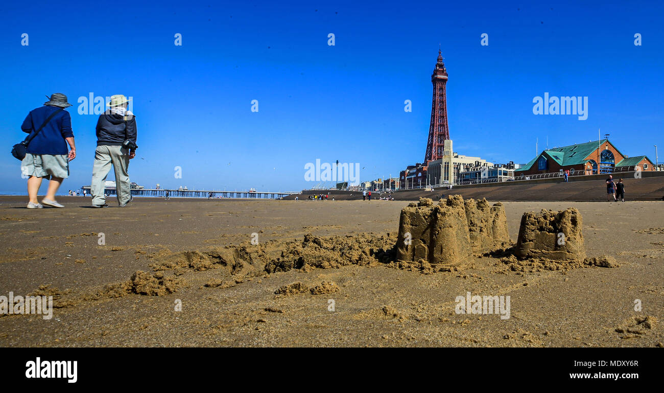 A general view of Blackpool Tower and beach Stock Photo - Alamy