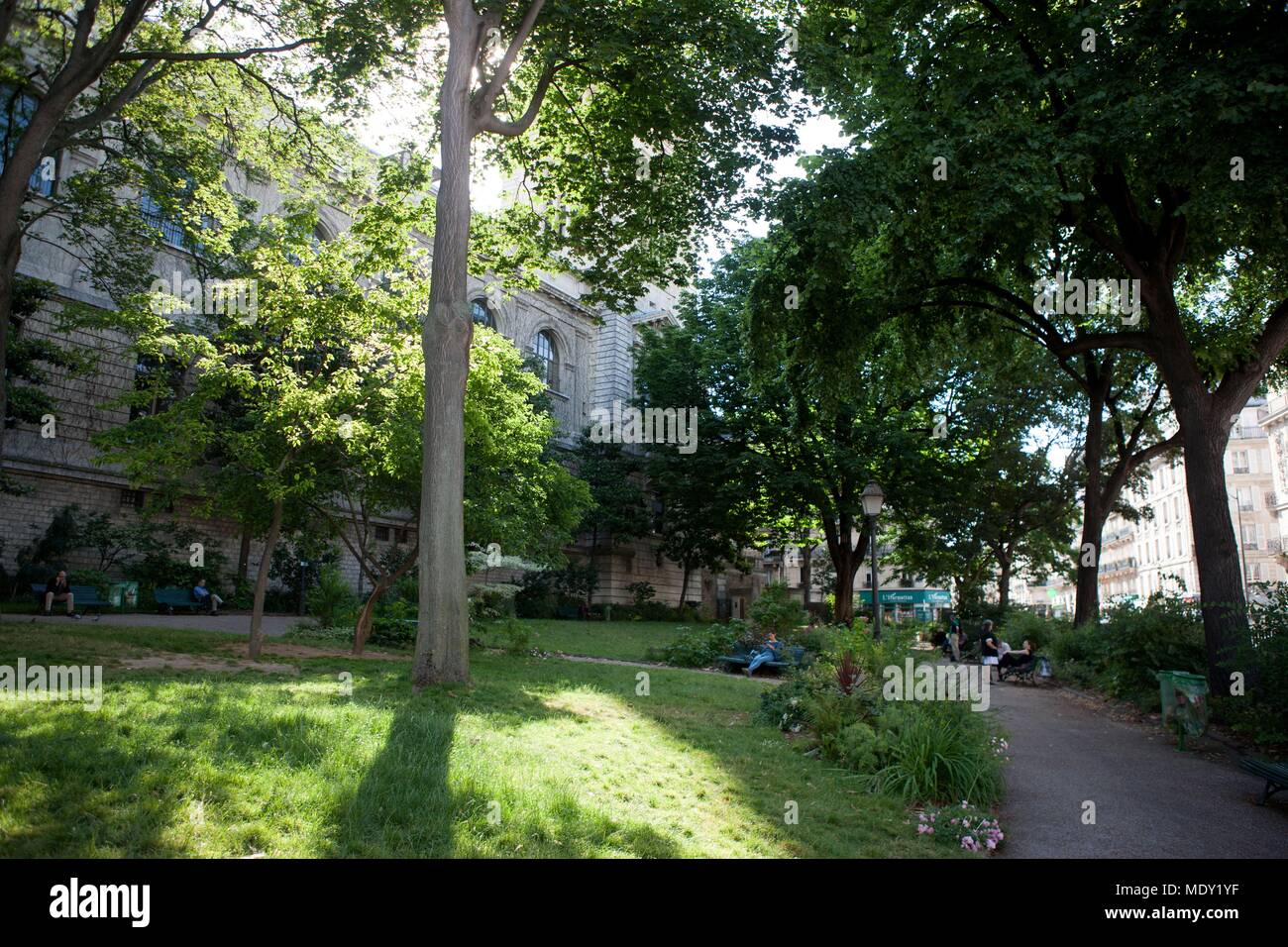 France, Ile de France region, Paris, rue des ecoles, square paul ...