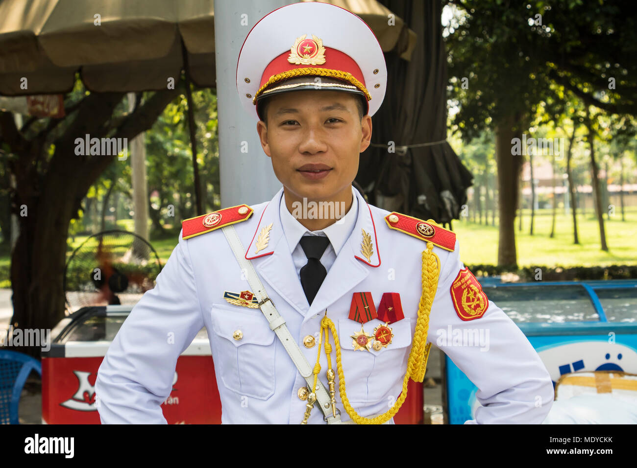 Soldier in gala uniform; Hanoi, Vietnam Stock Photo - Alamy