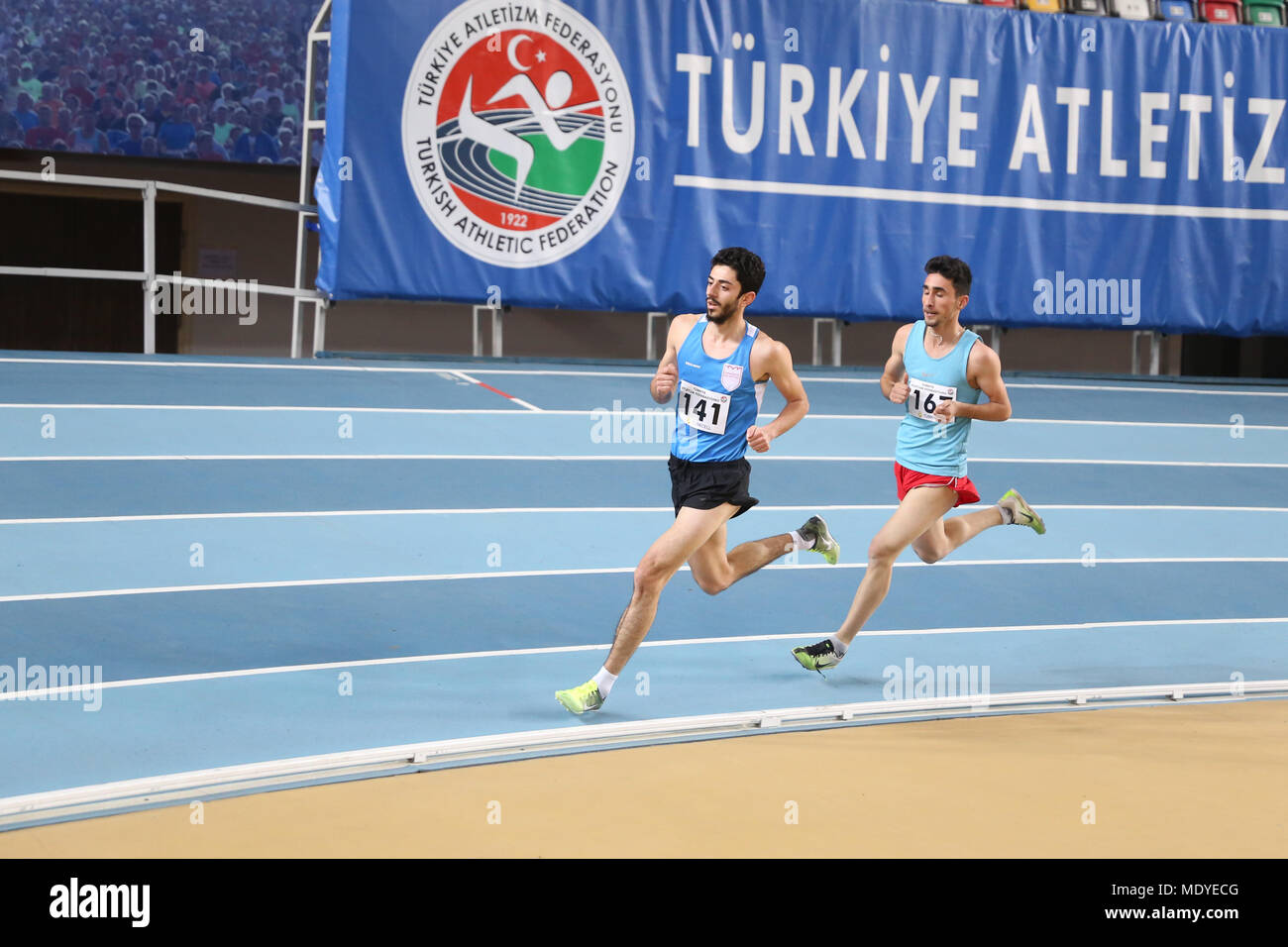 ISTANBUL, TURKEY - JANUARY 06, 2018: Athletes running during Turkish ...