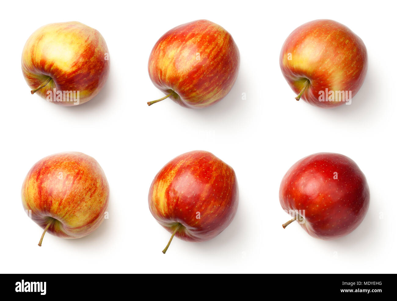 Apples isolated on white background. Jonagold apple. Top view Stock ...