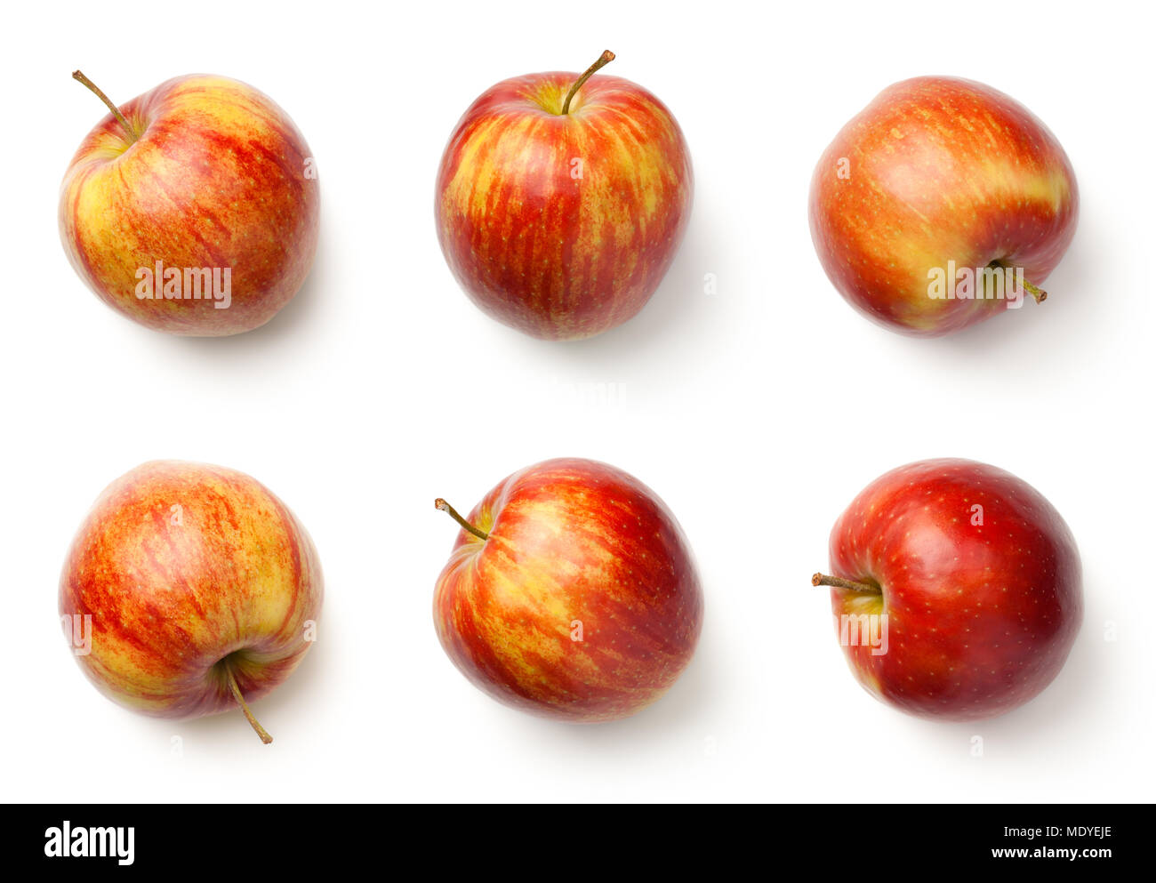 Apples isolated on white background. Jonagold apple. Top view Stock ...