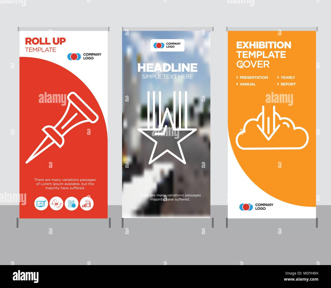 download modern business roll up banner design template, star creative ...