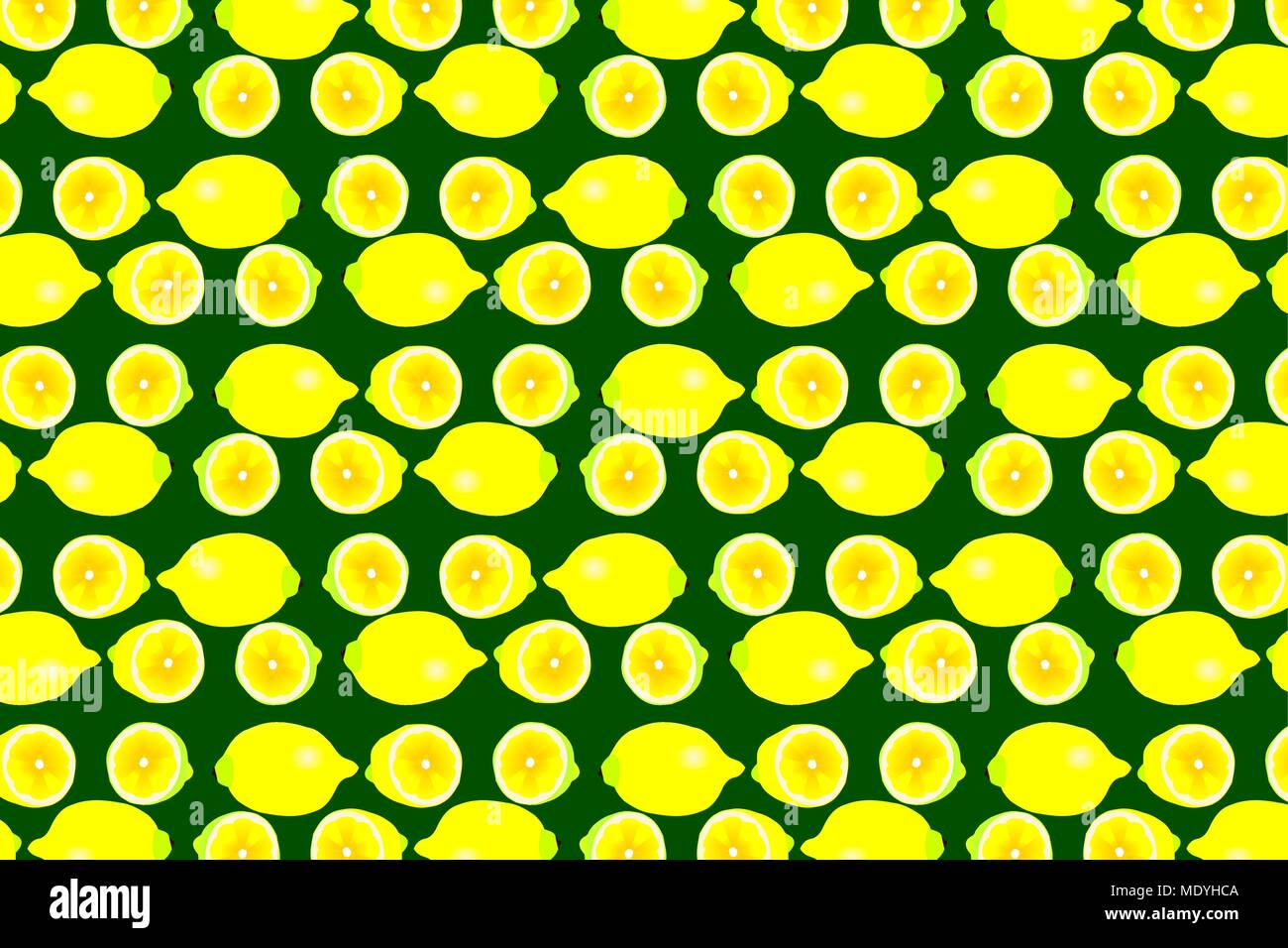 Lemon on green background - vector pattern Stock Vector Image & Art - Alamy