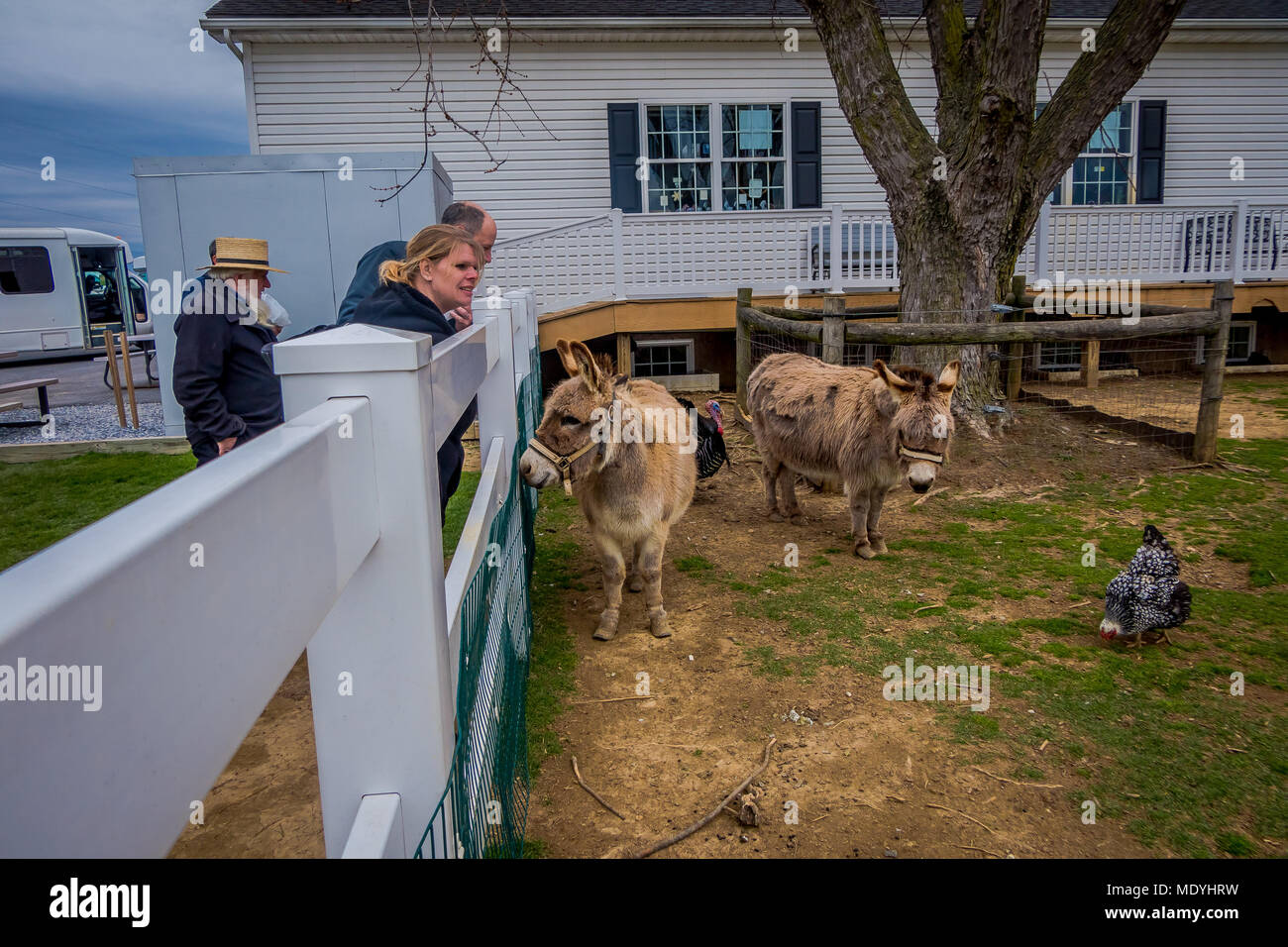 Pennsylvania, USA, APRIL, 18, 2018: Outdoor view of unidentified people ...