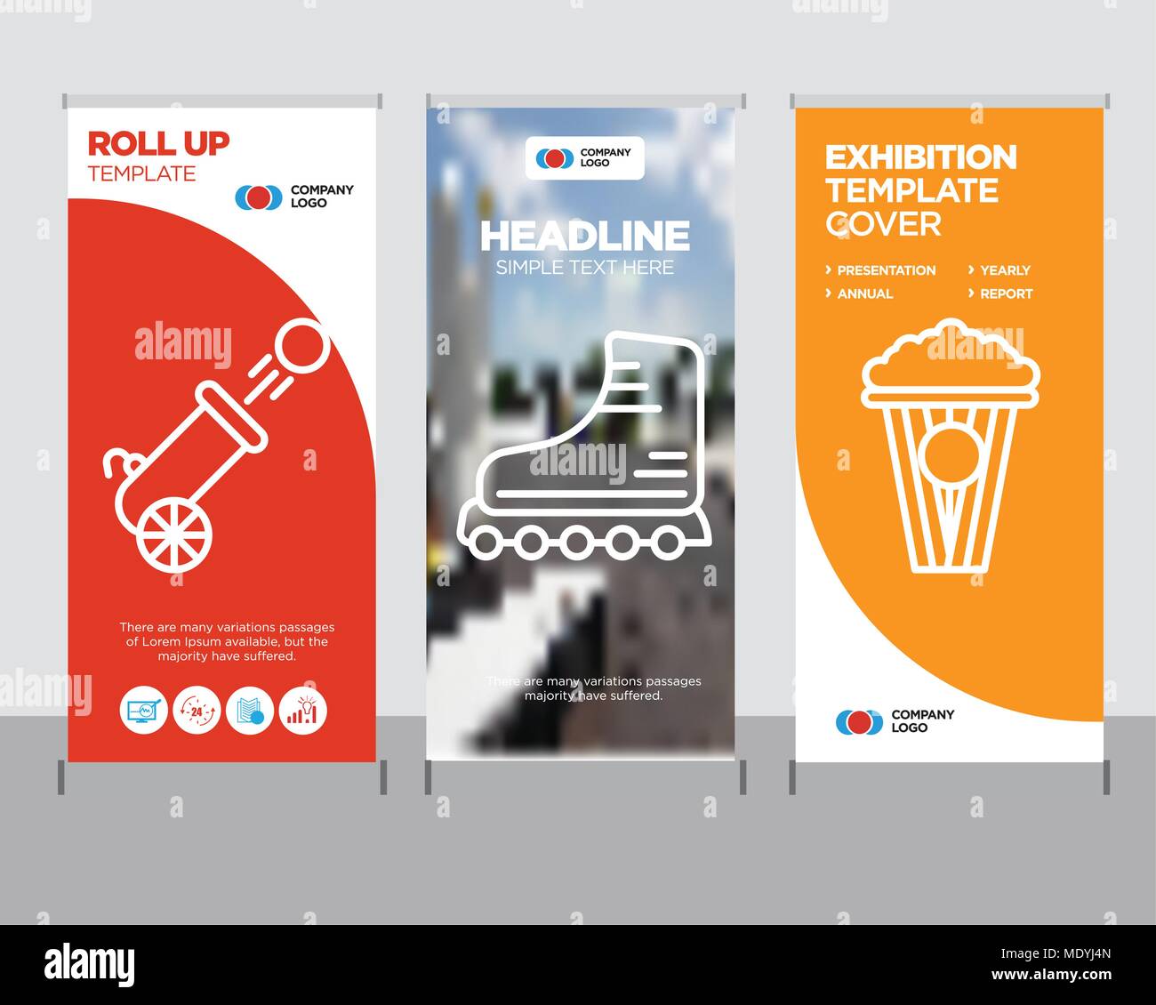 Popcorn modern business roll up banner design template, Rollers ...