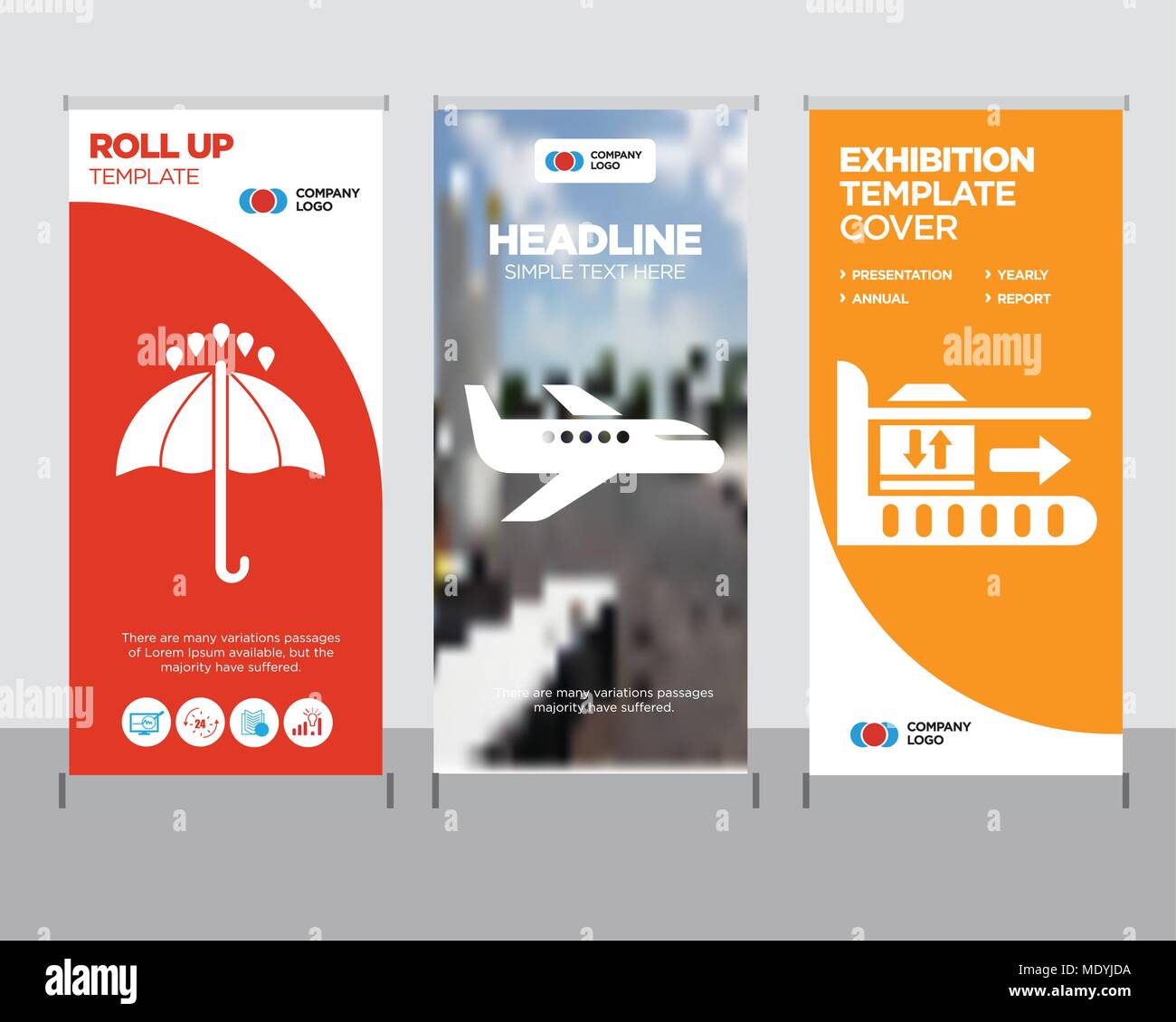 Package on rolling transport modern business roll up banner design ...