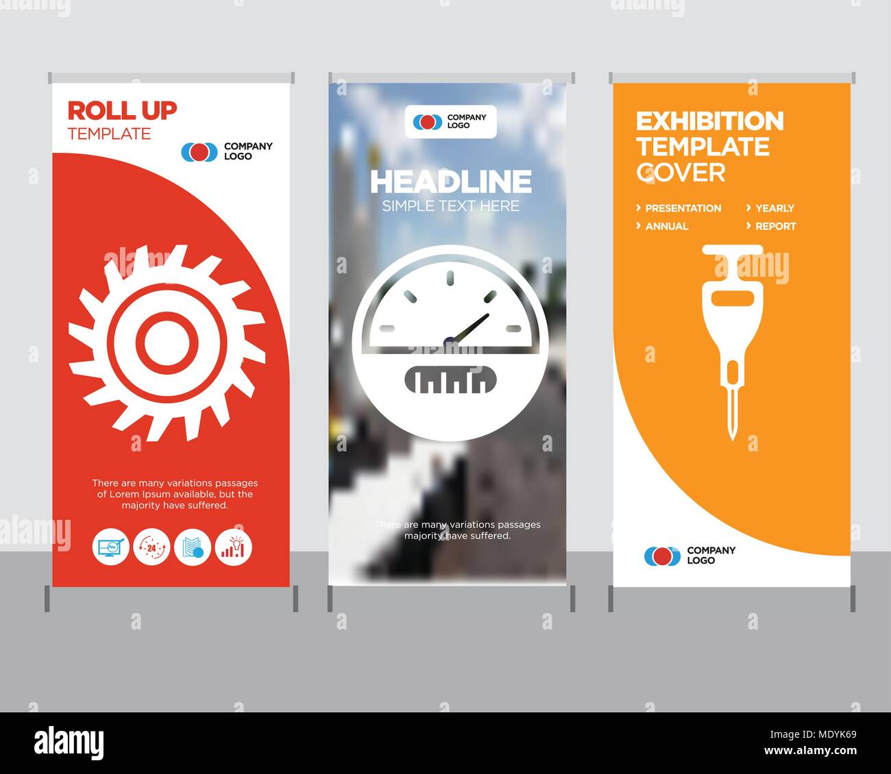 puncher modern business roll up banner design template, speedometer ...