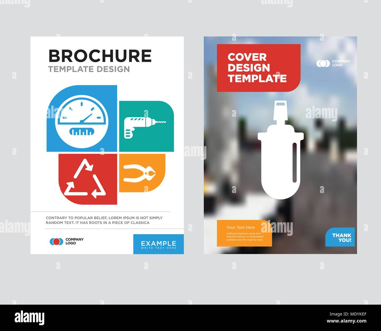gas can brochure flyer design template with abstract photo background ...